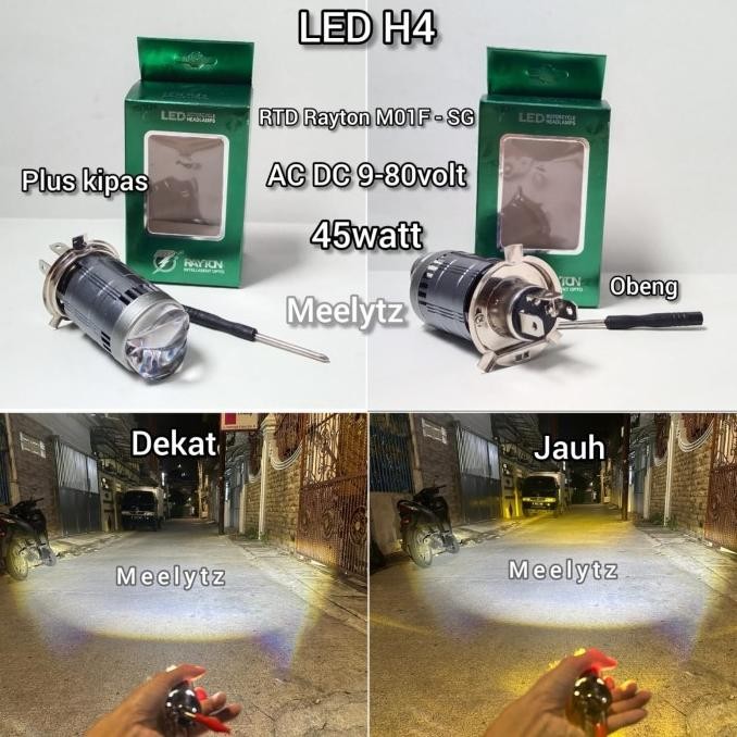 Jual Lampu Utama LED H4 RTD Rayton M01F SG High Low 45watt AC DC Terang | Shopee Indonesia