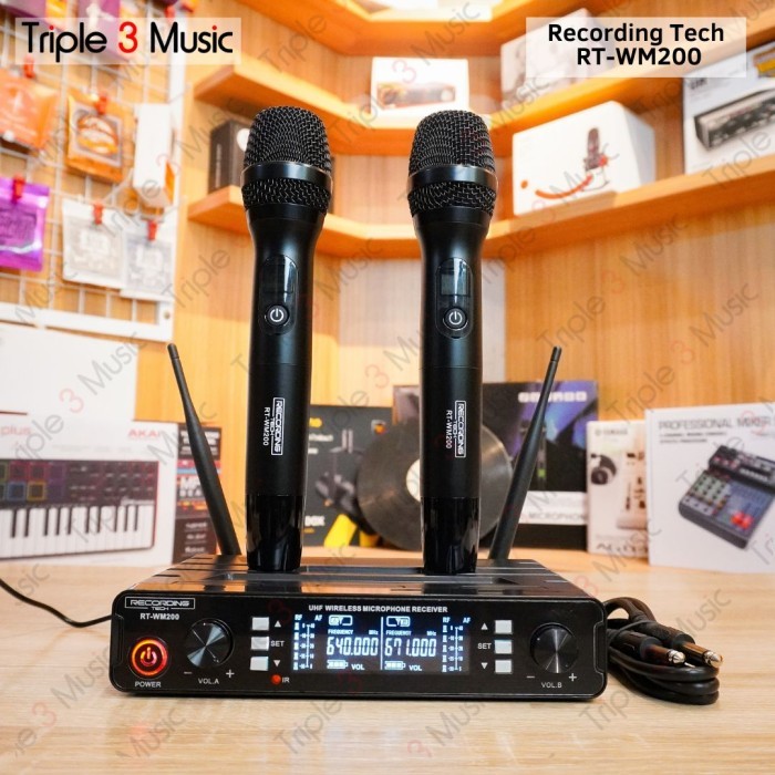 Jual Recording Tech RT-WM200 WM200 WM 200 Mic wireless isi 2 Original | Shopee Indonesia
