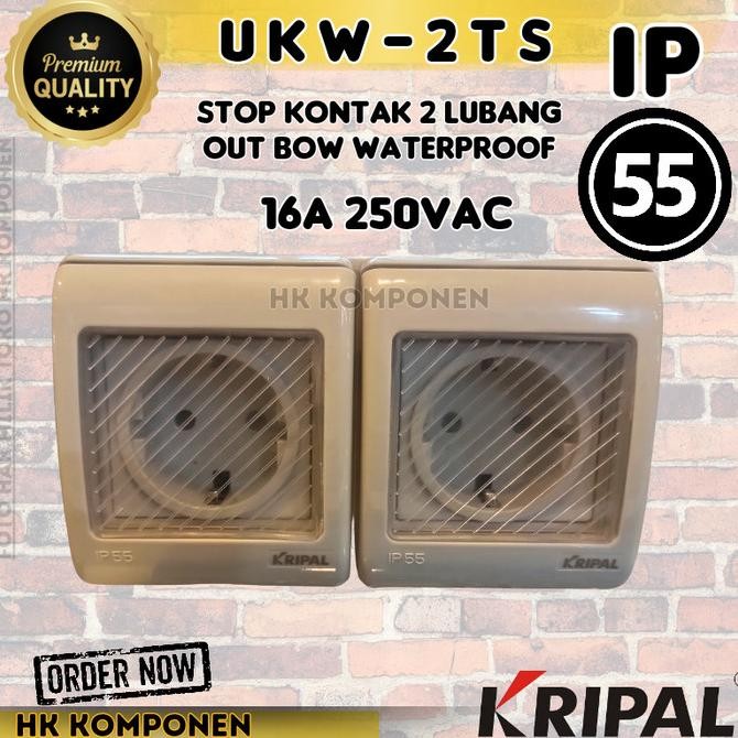 Jual STOP KONTAK 2LUBANG IP55 OUTBOW WATERPROOF / UKW-2TS KRIPAL HARGA ...