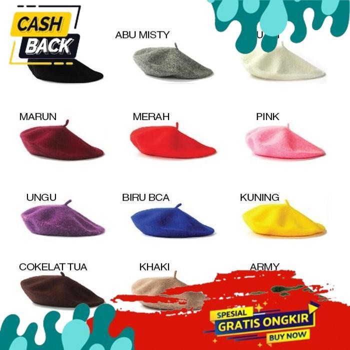 Jual BISMILAH BE TOPI BERET BARET TOPI MANGAKA KOMIKUS BARETTA KOREA ...