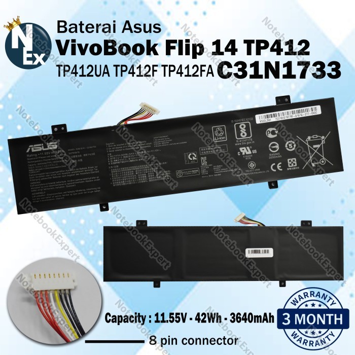 Jual Baterai Asus VivoBook Flip 14 TP412 TP412UA TP412F TP412FA ...