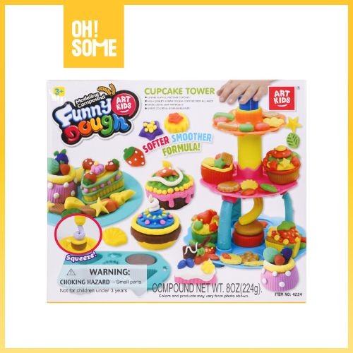 Jual OHSOME ART KIDS Funny craft dough cupcake tower ice cream | Shopee ...