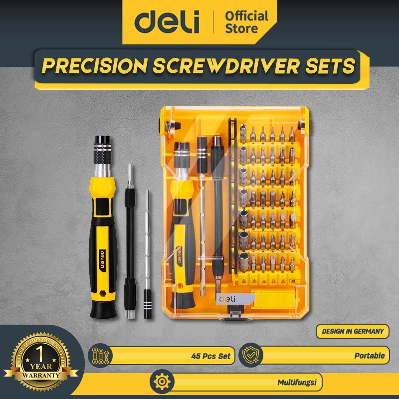 Jual Deli Tools Obeng Presisi Set / Precision Screwdriver 45 pcs ...