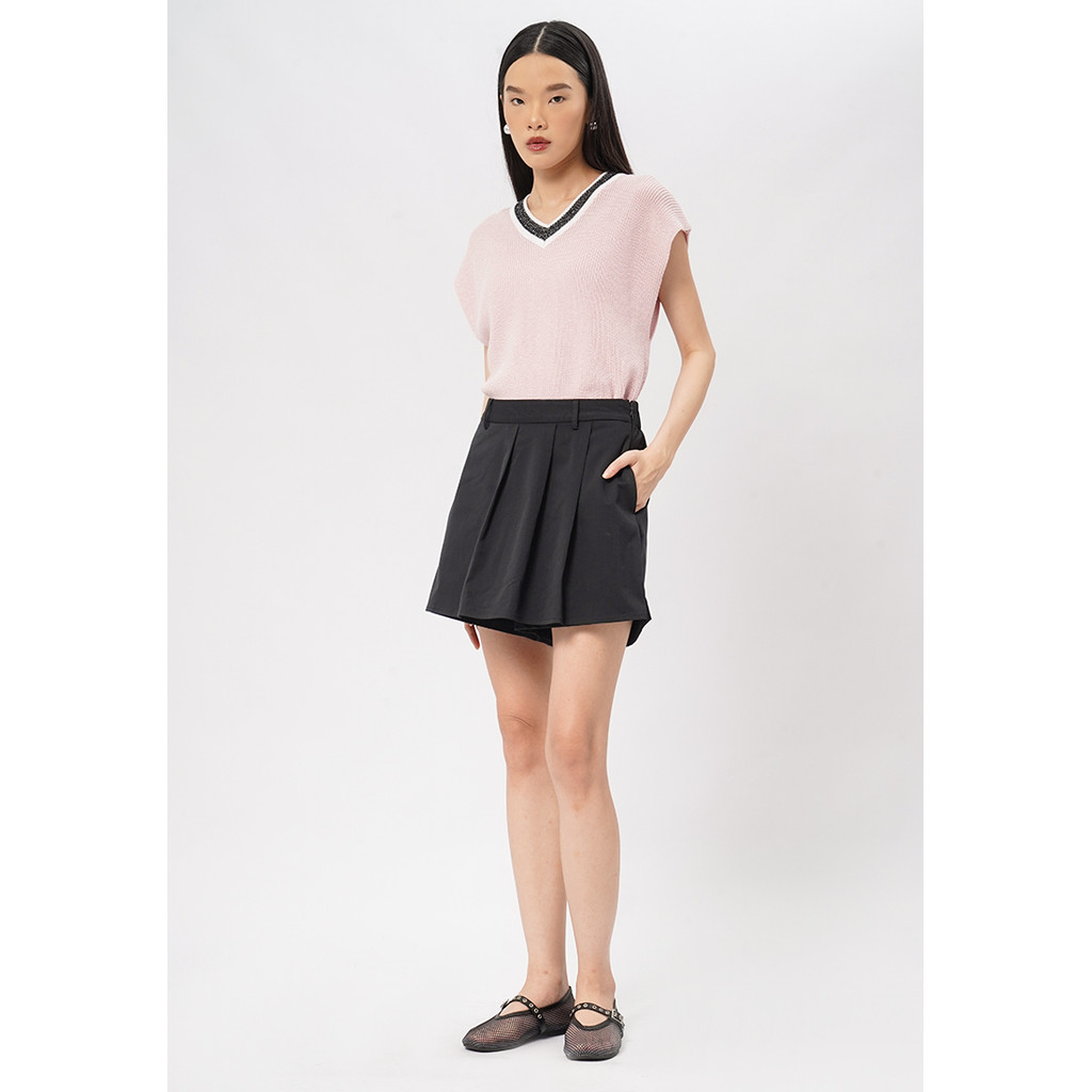 Jual Executive Pleated Mini Skort Black | Shopee Indonesia