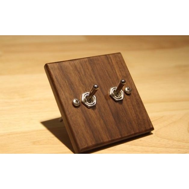 Jual Wall Wood Switch Saklar Panel Dinding Single Kayu 2 Tombol Retro ...