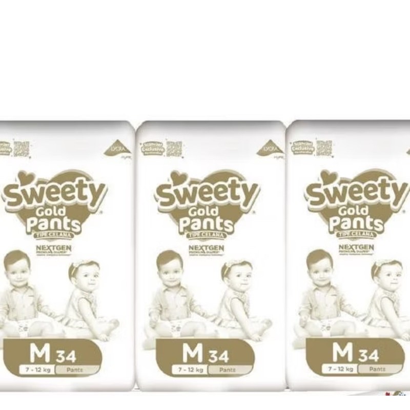 Jual Sweety Gold Pants Premium Diapers M34 | Shopee Indonesia