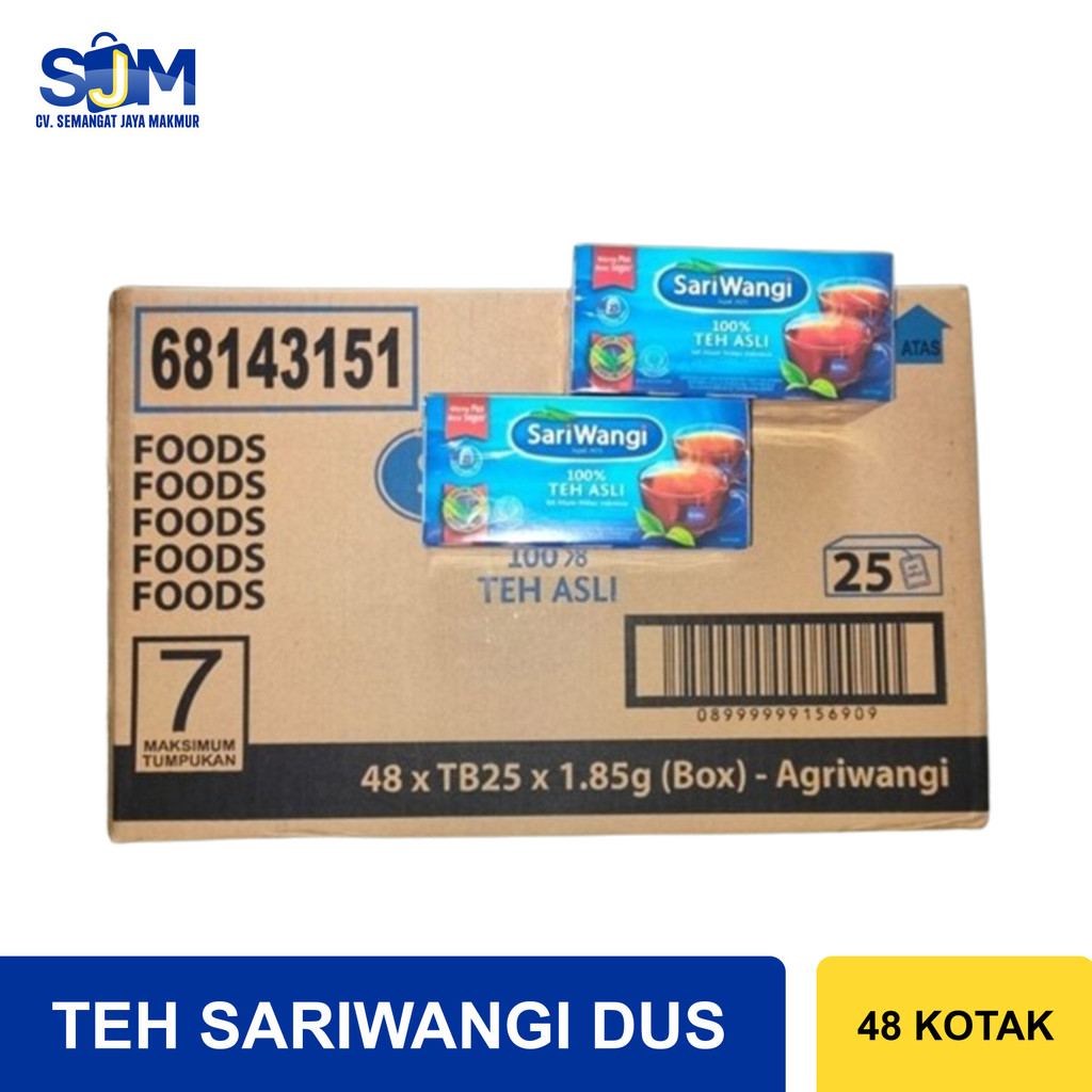 Jual Teh Celup Sari Wangi Sariwangi Kotak isi 25 Per Dus isi 48pcs ...