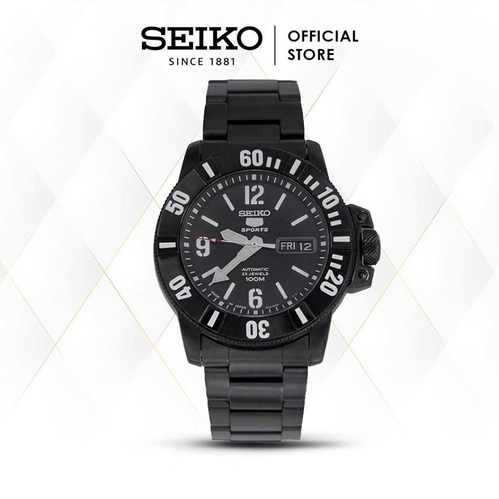 Jual Jam Tangan Pria Seiko 5 Original Sports SNZG85K1 Automatic Black ...
