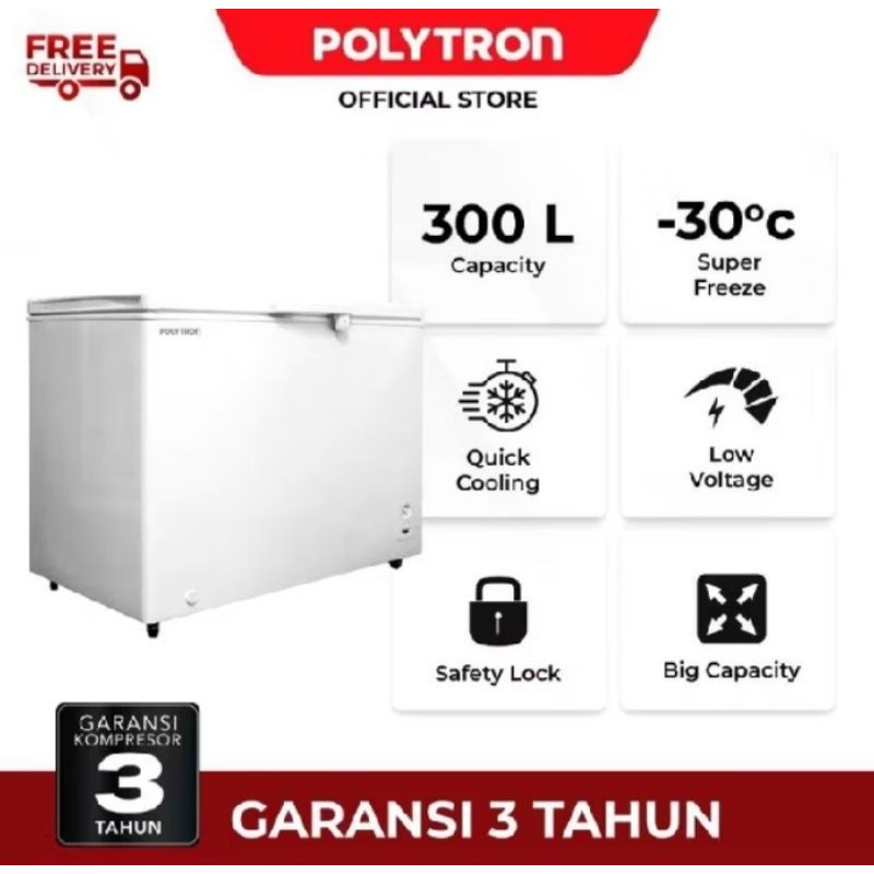 Jual POLYTRON Chest Freezer 300 Liter PCF 318 | Shopee Indonesia