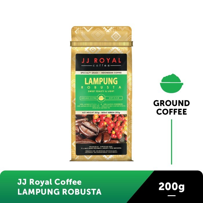 Jual Coffee/Kopi Jj Royal Lampung Robusta Ground Bag 200G | Shopee ...