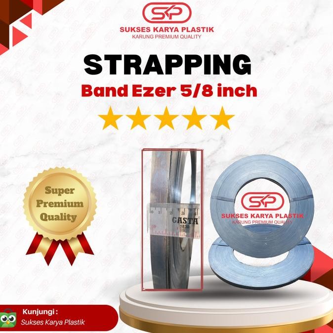 Jual 1 ROLL TALI KLAM (KLEM) BESI / STRAPPING BAND EZER PLAT BESI 5/8 ...