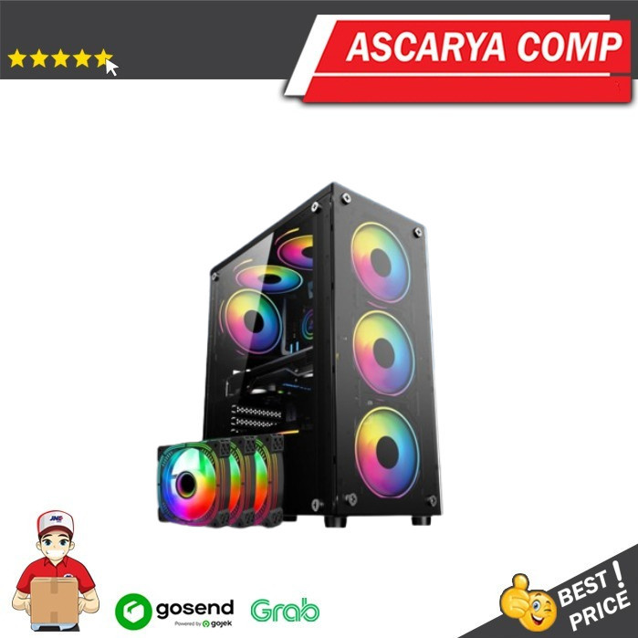 Jual Cubic T-305 - ATX Gaming / Case Cubic T305 Free 3x Fan RGB / case ...