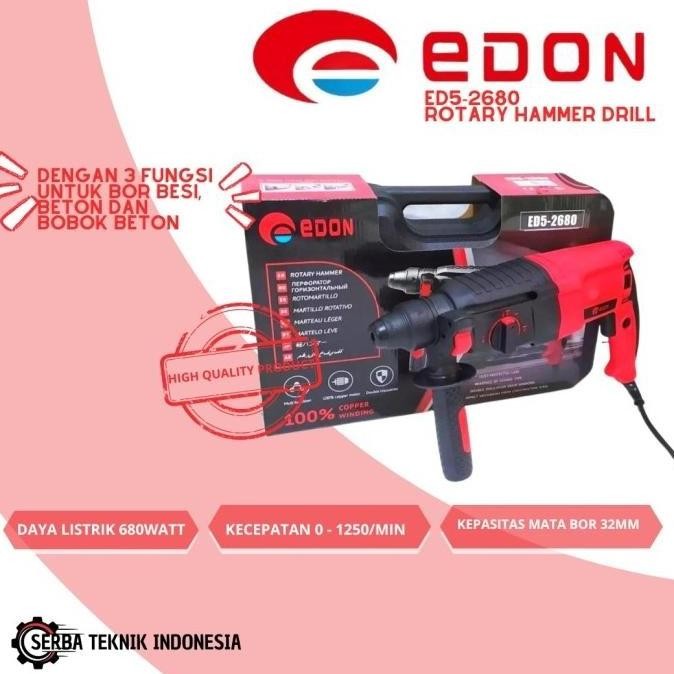 Jual MESIN BOBOK TEMBOK BETON MESIN BOR HAMMER ROTARY HAMMER EDON ED5-2680 | Shopee Indonesia