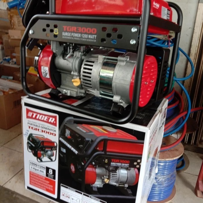 Jual Masih! Genset Mini 1000 Watt Maks 1200 Watt Tiger 4 Tak Tgr3000 ...