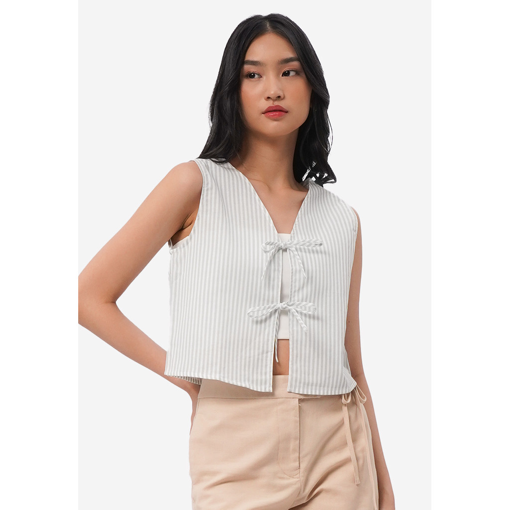 Jual COLORBOX Tied Crop Vest Mint | Shopee Indonesia