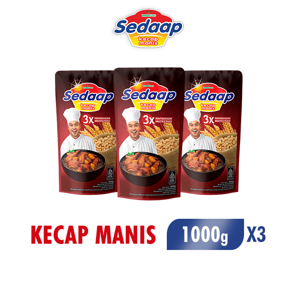 Jual Sedaap Kecap Manis Pouch 1000 gr x3 | Shopee Indonesia