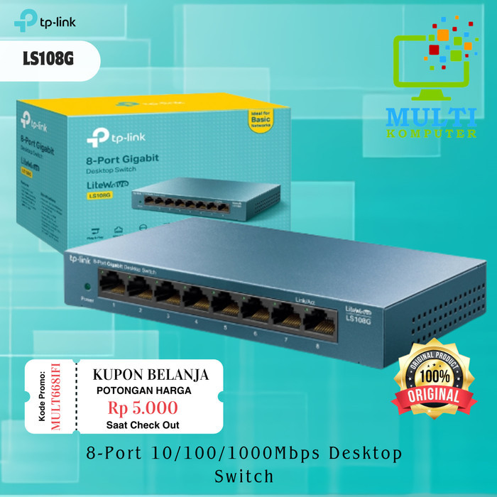 Jual Cuci Gudang Tp-Link Ls108G 8-Port 10/100/1000Mbps Desktop Switch ...