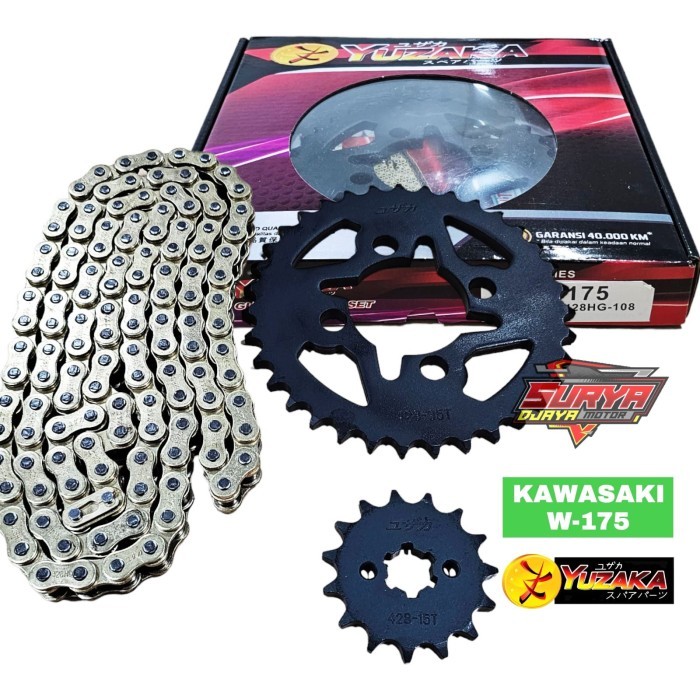 Jual Gearset Girset Chainkit Gear Gir Set Rantai W175 W 175 Merk Yuzaka Barang Langka | Shopee ...