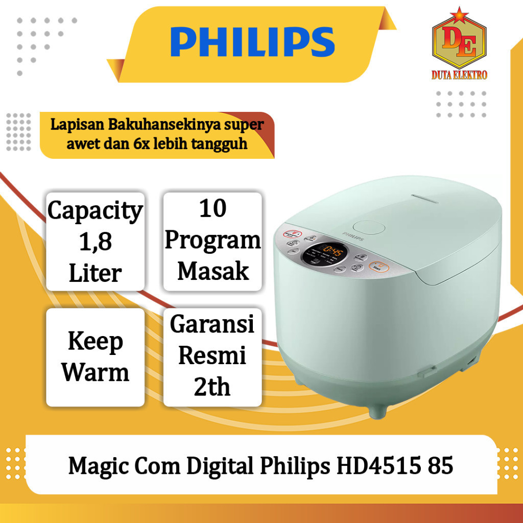 Jual Magic Com Digital 1,8 Liter Philips HD 4515 85 Bakuhanseki ...