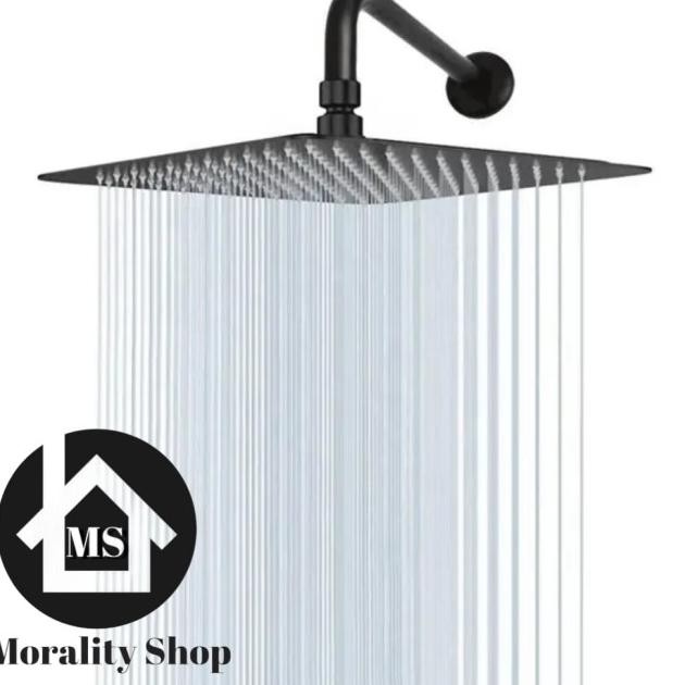 Jual Kepala Shower 8Inch Stainless Hitam-Head Shower Wall Shower Bla ...