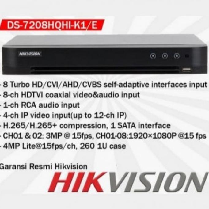 Jual HARGA DISC - DVR Hikvision DS 7208HQHI K1/E 8CH Support 5MP 5 in 1 ...
