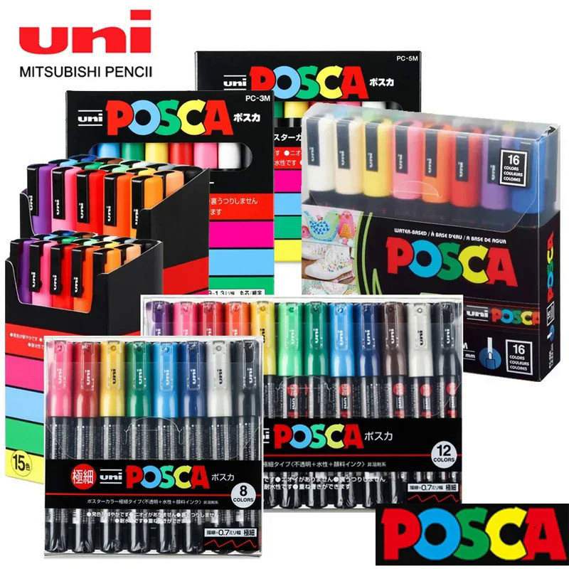 Jual Uni POSCA Marker Pen Set Acrylic Paint Markers Pens PC-1M PC-3M PC ...