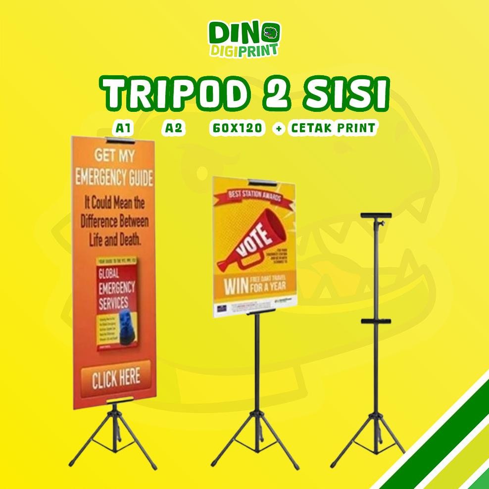 Jual READYYY>> CETAK PRINT TRIPOD STAND BANNER 2 SISI / SATU PAKET STAND TRIPOD 2 SISI PLUS ...