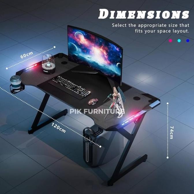 Jual BEBAS ONGKIR - MEJA GAMING LED MEJA KOMPUTER LAMPU GAMING TABLE ...