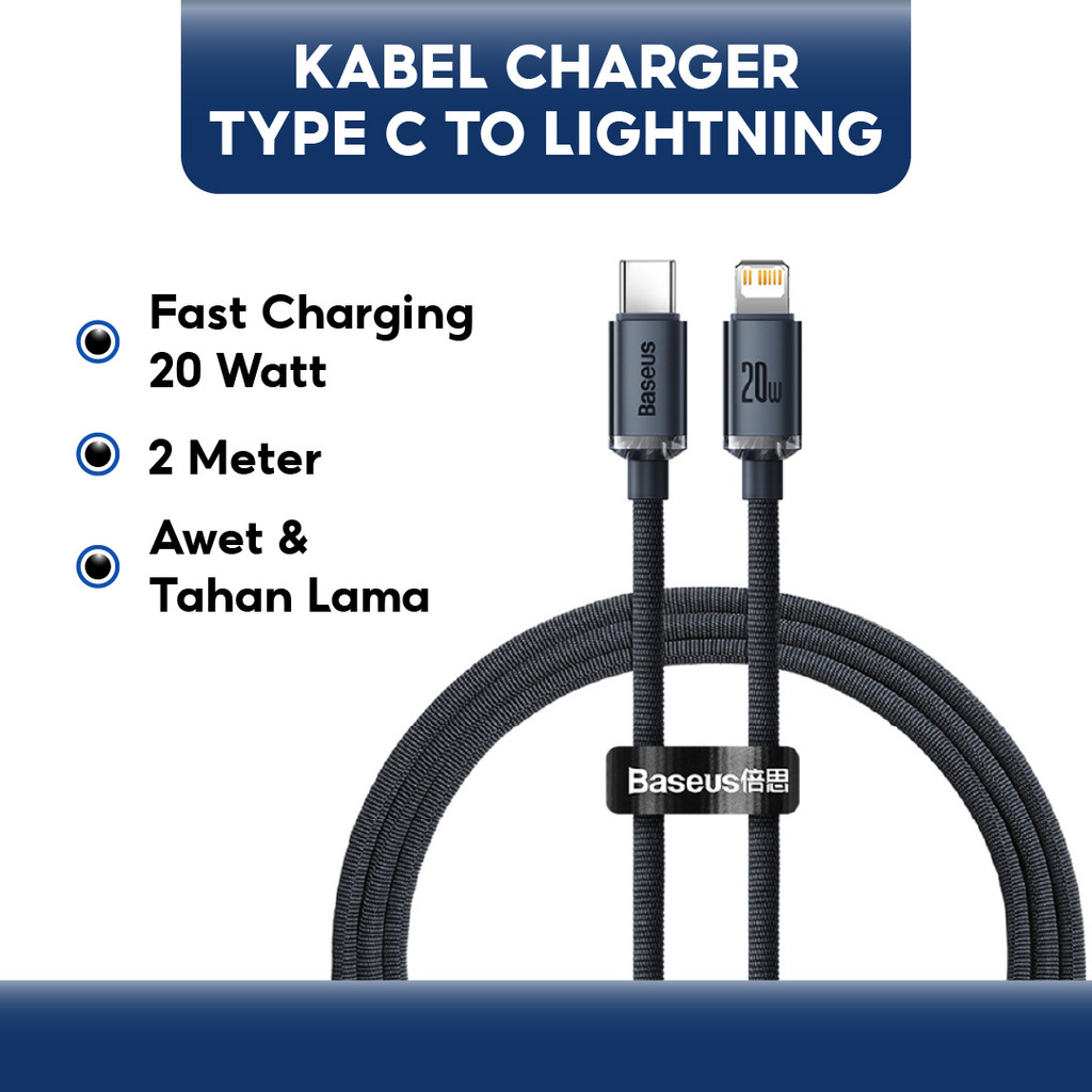 Jual Baseus Kabel Data iPhone Cable Type C to Lightning Fast Charging ...
