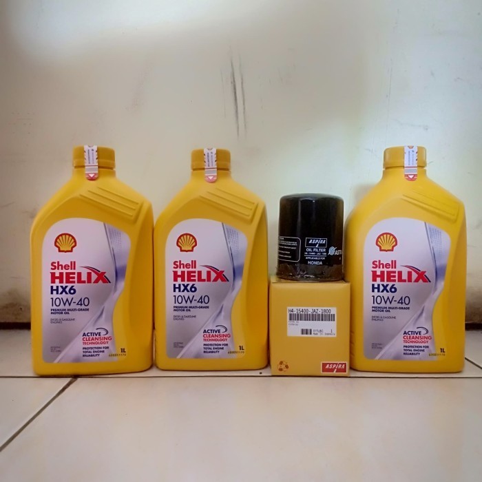 Jual Paket Oli Shell Hx6 10W-40 3 Liter + Filter Oli Mobilio, Jazz ...
