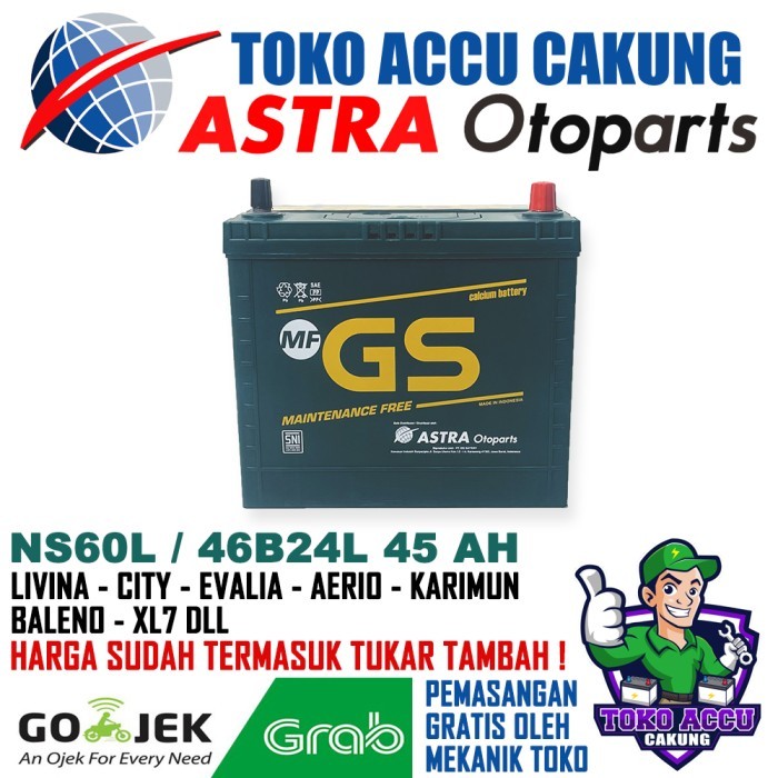Jual Jual! Ns60L / 46B24L Gs Astra Mf 45 Ah (Tukar Tambah) | Shopee Indonesia