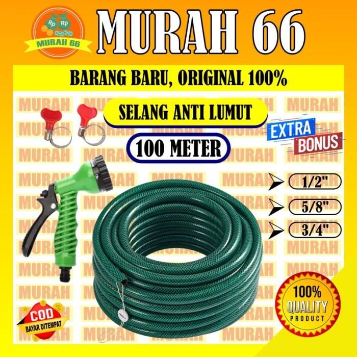 Jual SELANG AIR 100 METER 1/2 5/8 3/4 INCH / SELANG AIR 1 ROLL TAMAN KEBUN | Shopee Indonesia
