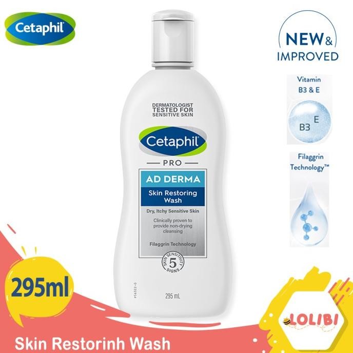 Jual NEW Cetaphil PRO AD Derma Skin Restoring Body Wash 295ml | Shopee ...