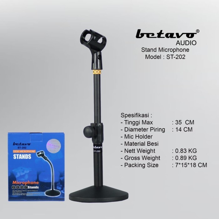 Jual Promo!! Stand Mic Meja Full Besi / Stand Mic Betavo St 202 Full Besi Top | Shopee Indonesia