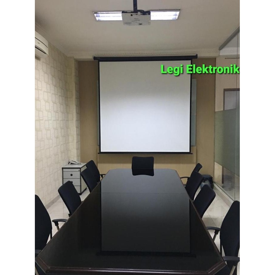 Jual Bagus Screen Projector Pixel Motorized 96" Layar Proyektor Remot ...
