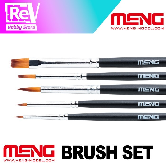 Jual Promo!! Meng Brush Set Kuas Model Kit Figure Military Gundam Hg Mg ...