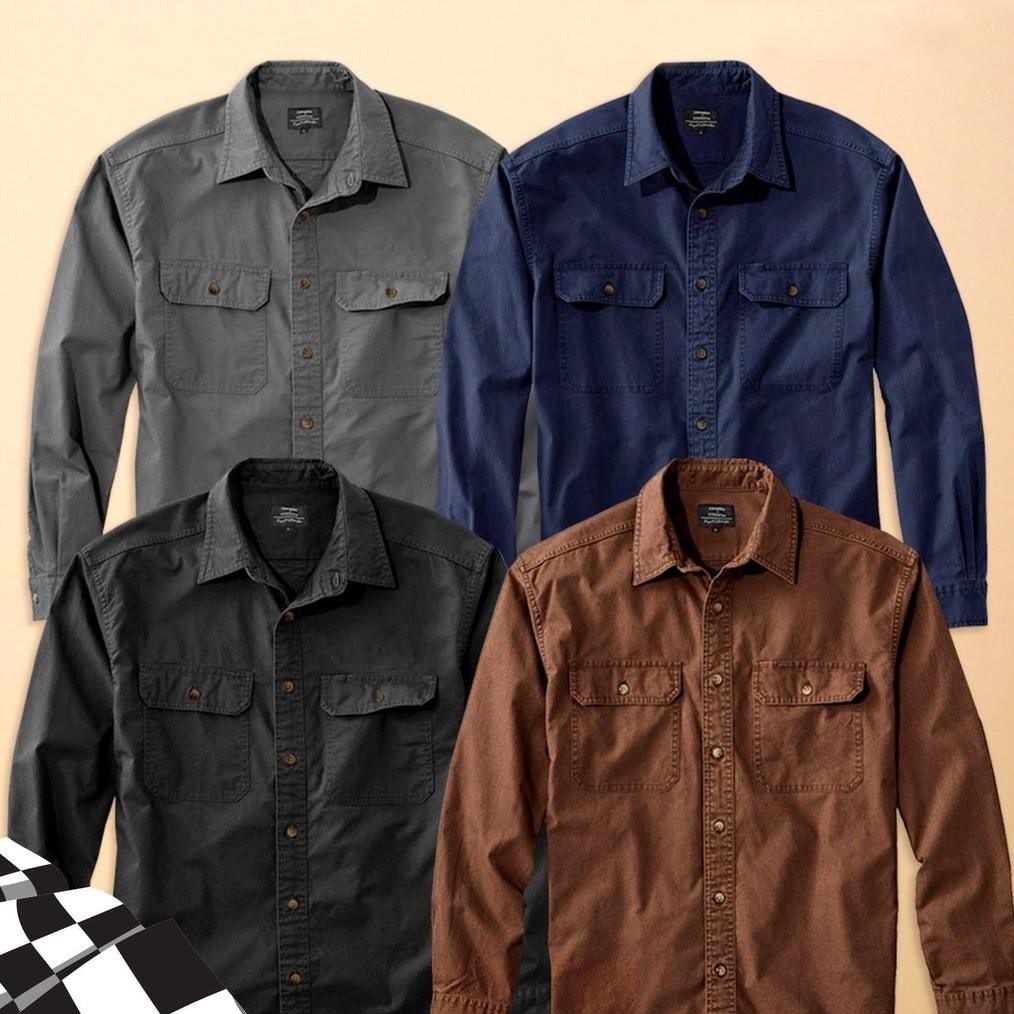 Jual Eugenie Kemeja Tactical Pdl Canvas Preum | Hitam Navy Biru Dongker ...