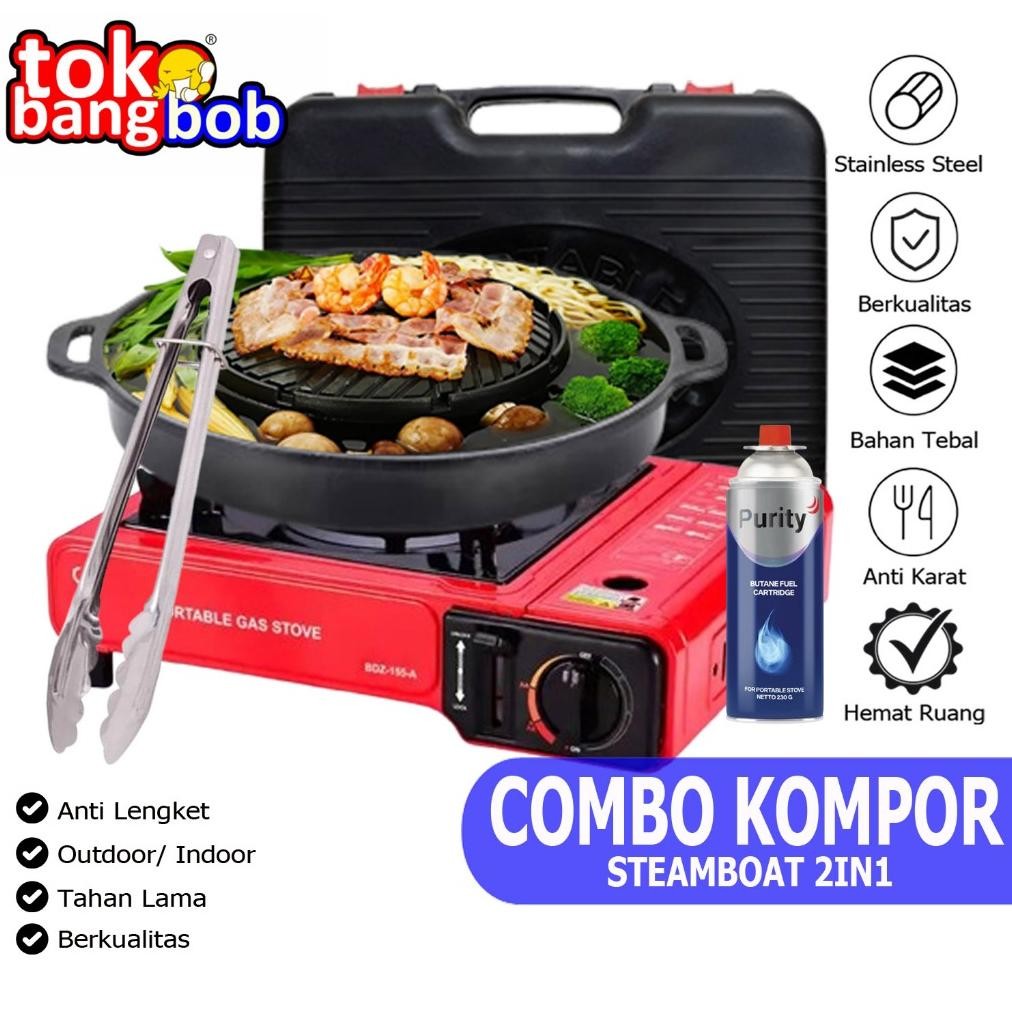 Jual Paket Combo Steamboat Bulgogi 2in1 Plus Kompor Portable / Korean ...