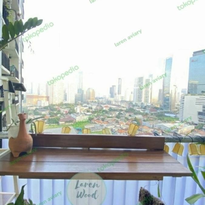 Jual meja makan lipat balkon kayu solid | Shopee Indonesia