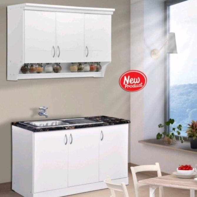 Jual Kitchen Set Atas 3 Pintu Putih Minimalis/ Kitchen Set Model ...
