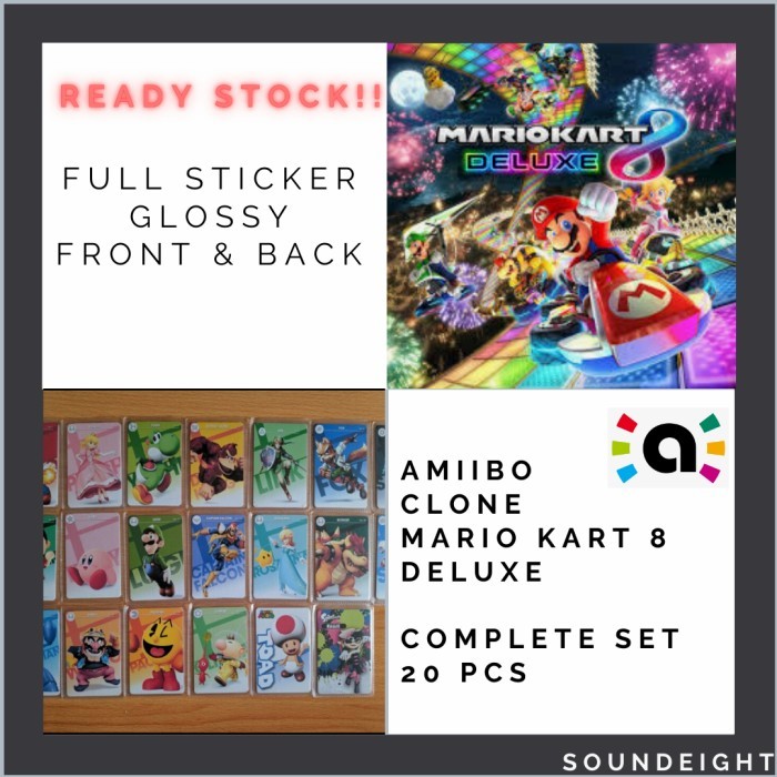 Jual Amiibo CLONE Mario Kart 8 Deluxe Set (20 Card) | Shopee Indonesia