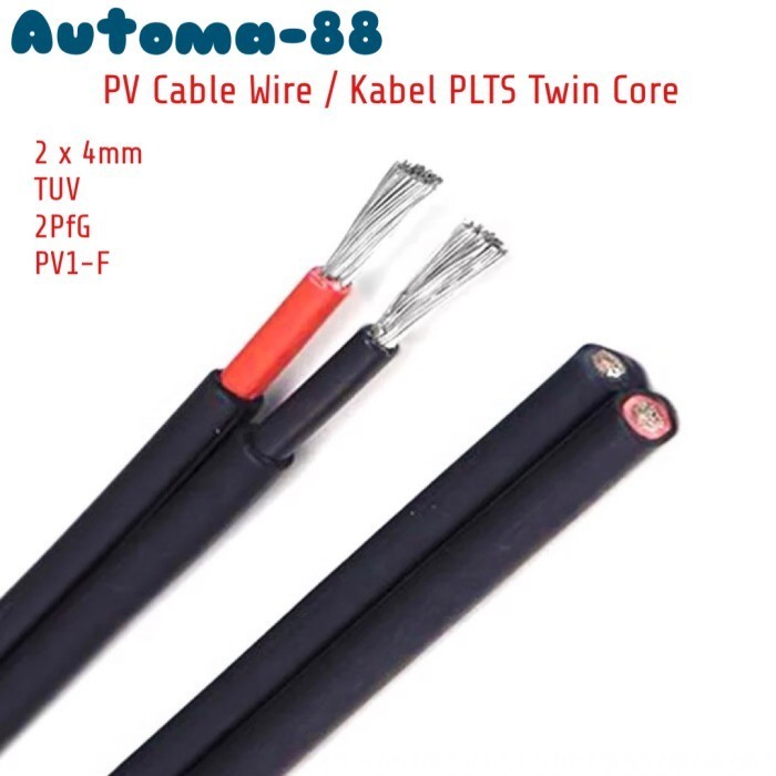 Jual Promo!! Kabel Plts 2 X 4Mm 1 Roll 100M Pv Cable Twin Core 4Mm Pv ...