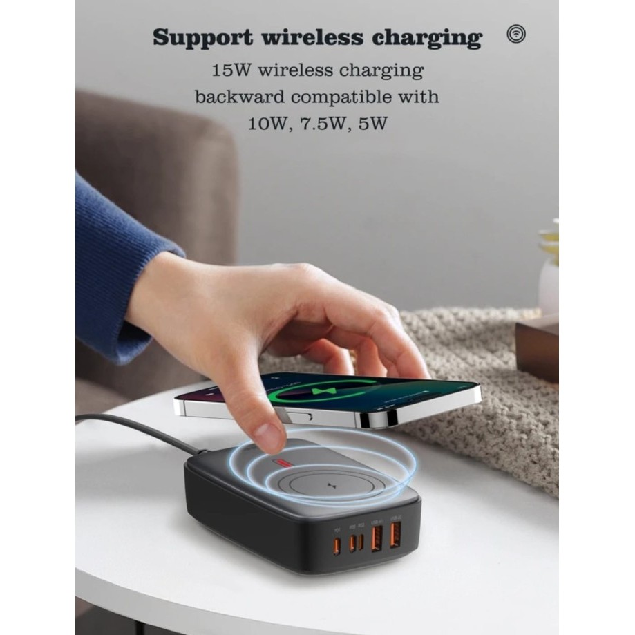 Jual Smart Charging LDNIO Desktop Wireless Q4010 GaN 140w Super Fast ...