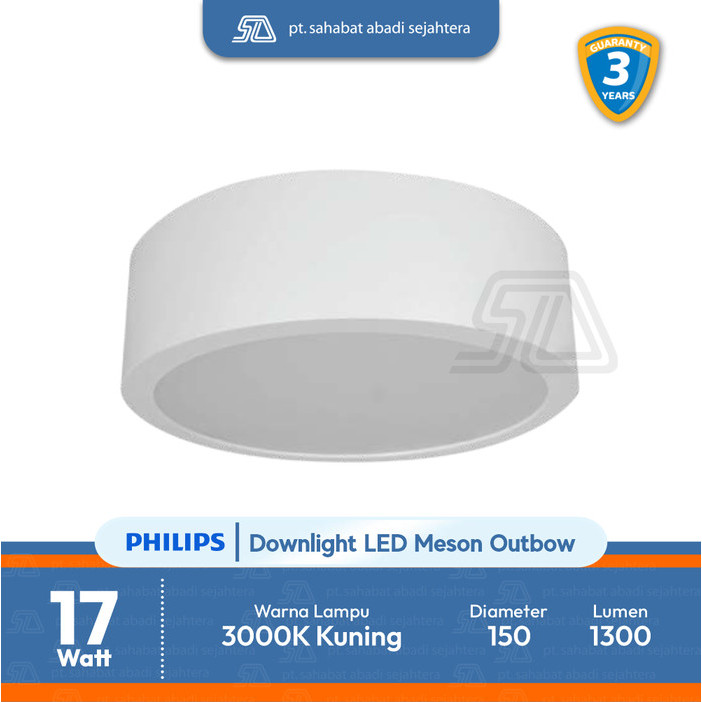 Jual Philips Lampu Downlight LED Plafon Meson 59472 17W 6 inch 3000K Kuning Outbow | Shopee ...
