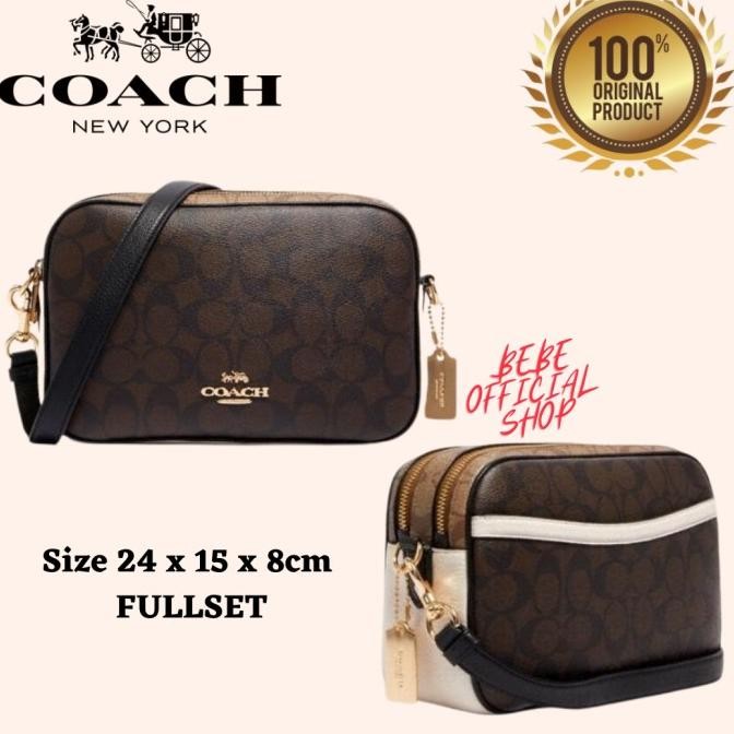Jual [Original] Coach Jes Crossbody In Blocked Signature Canvas Original | Shopee Indonesia