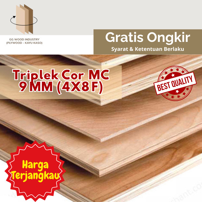 Jual Triplek MC 9 mm Cor / Bekisting (4 x 8 feet) / F - 1,22x2,44m Multiplek Plywood Cor Grade ...