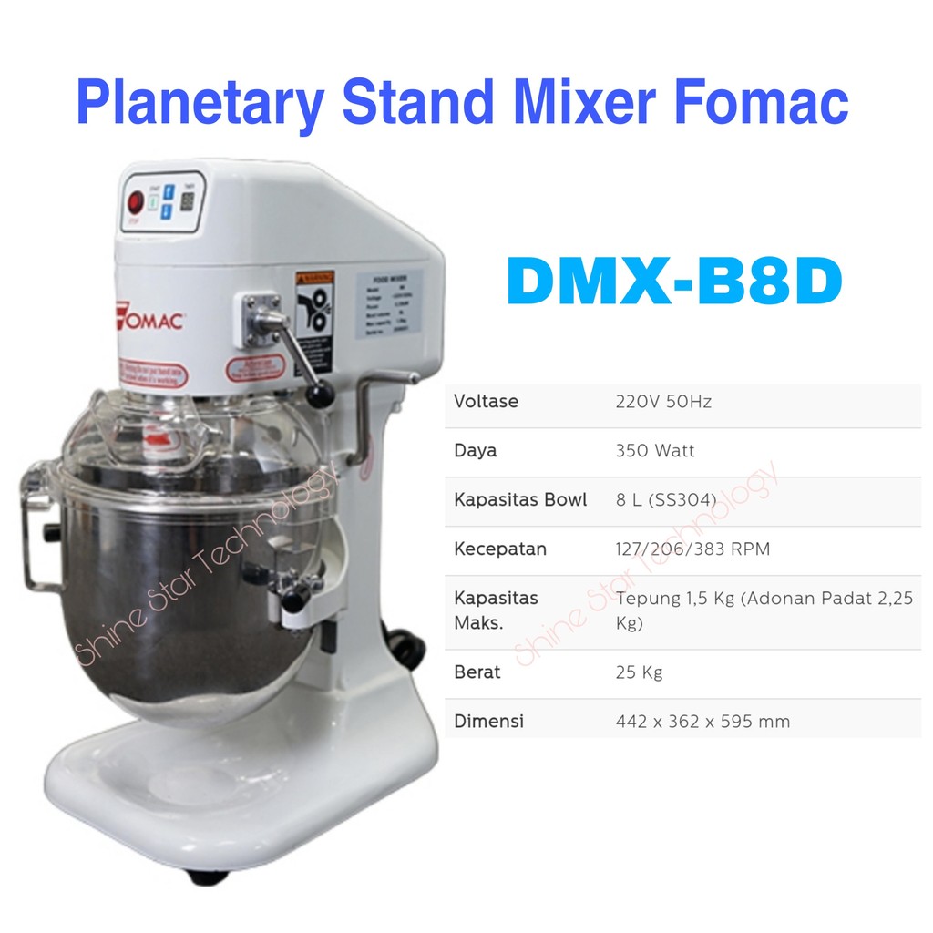 Jual Planetary Mixer 8L Fomac DMX-B8D Pengaduk Adonan Stand Mixer ...