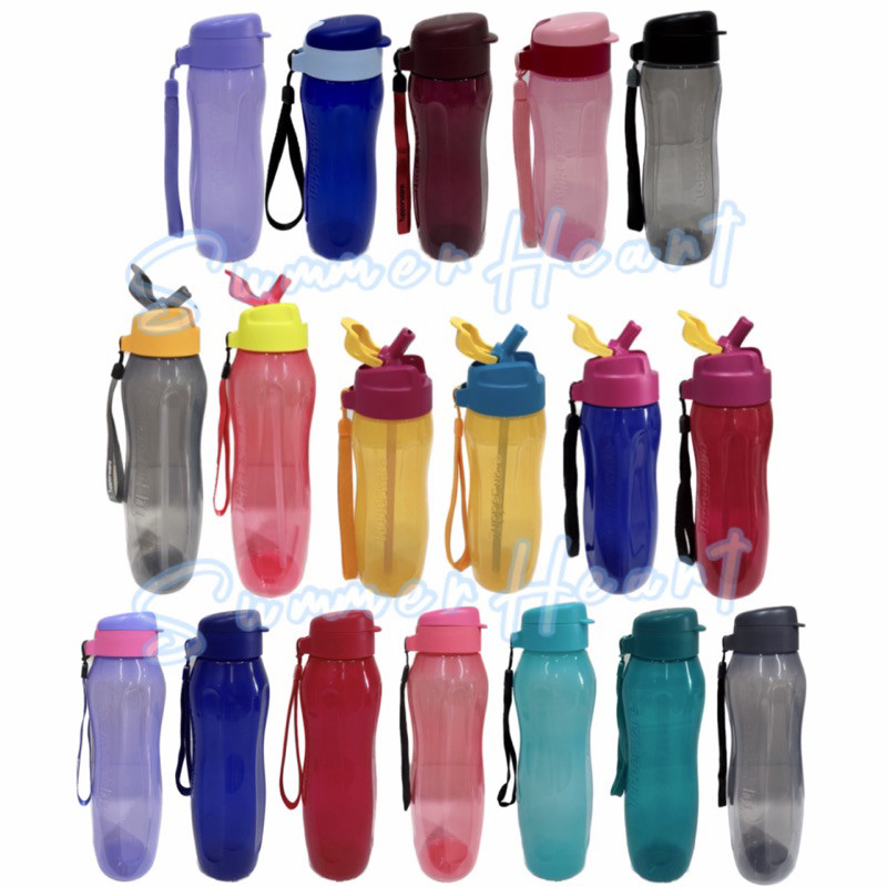 Jual Tupperware Slim Eco Bottle 1L / 750ML / 500ML / 310ML Flip Top / Dengan Jerami / Dengan ...