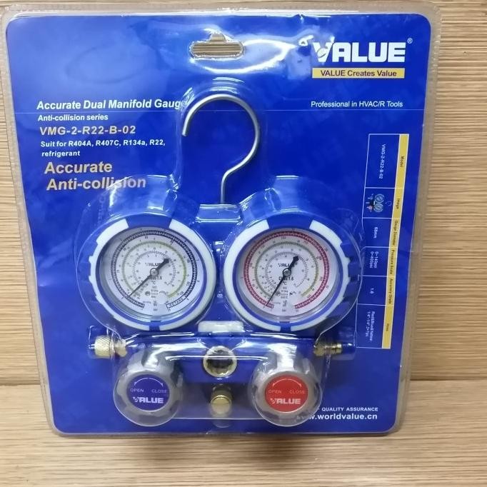 Jual PROMO MANIFOLD VALUE VMG-2-R22-B-02 GAUGE 68MM BLISTER PACK ( R 22 ...