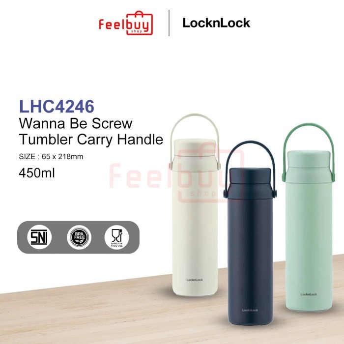 Jual LocknLock Exclusive Wanna Be Screw Tumbler Carry Handle 450ml ...